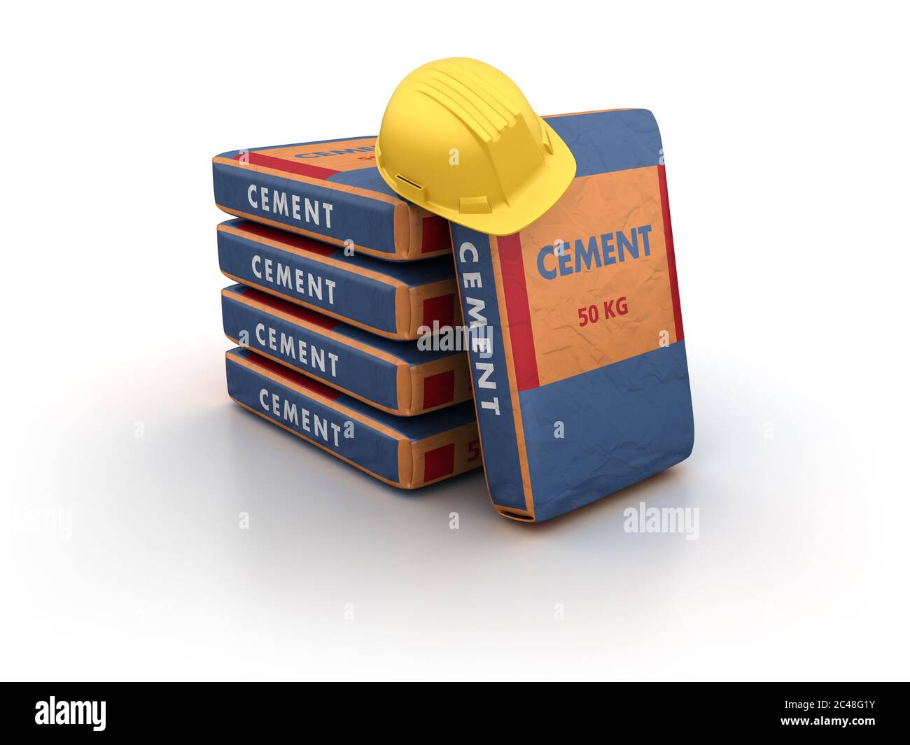 3D rendering illustration of 50kg cement boxes Stock Photo - Alamy