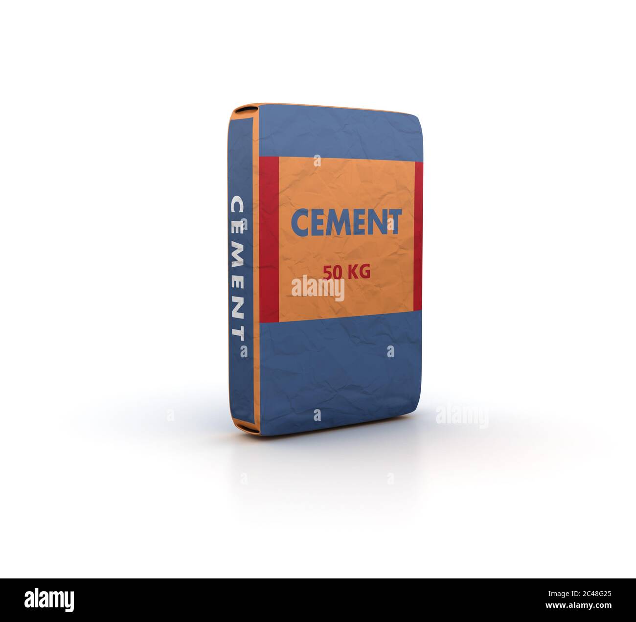 3D rendering illustration of a 50 kg cement box isolated on the white ...