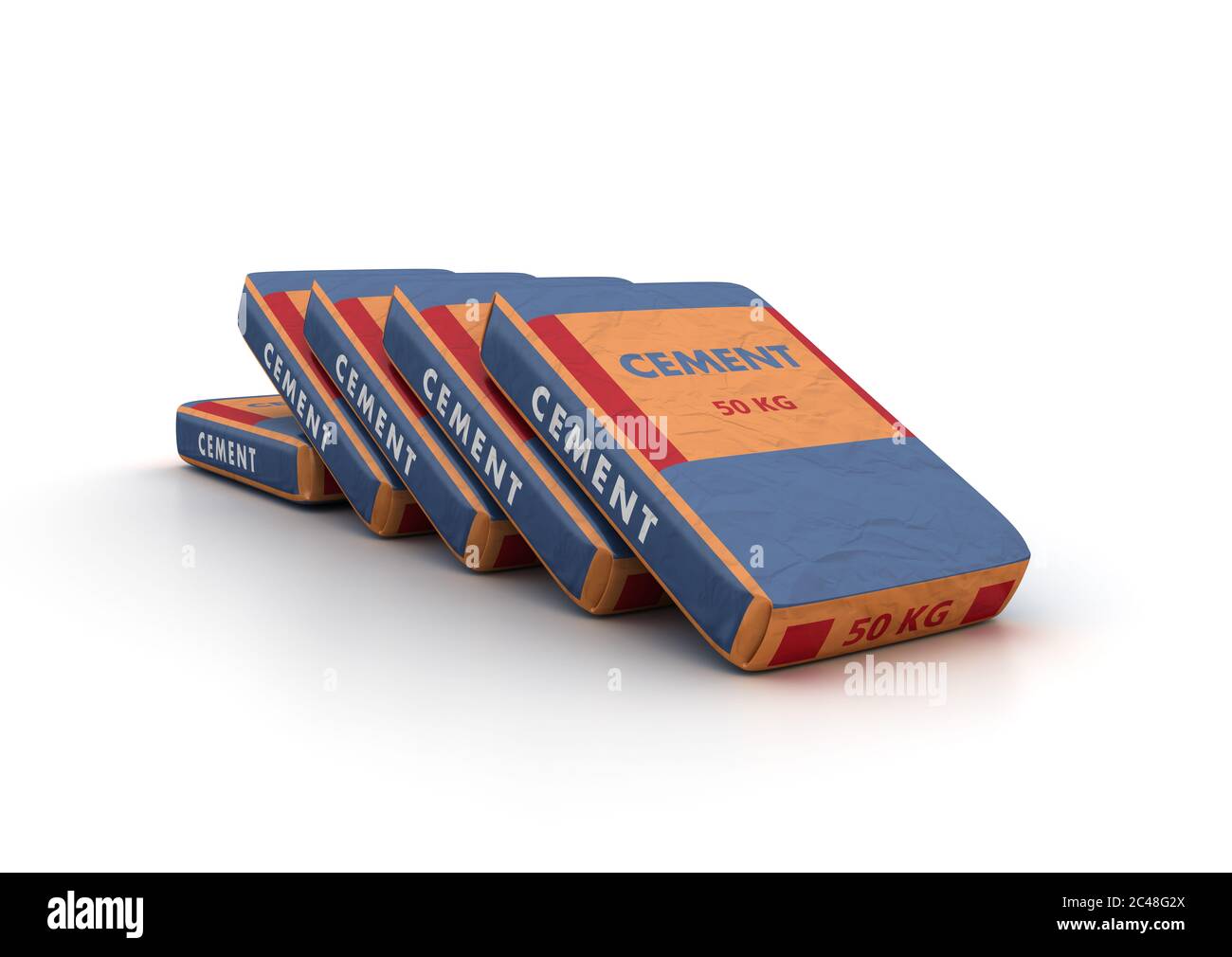 Stack of 50kg cement packs isolated on a white background Stock Photo ...