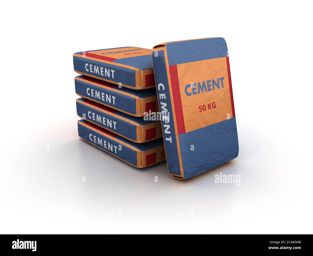 Stack of 50kg cement packs isolated on a white background Stock Photo ...