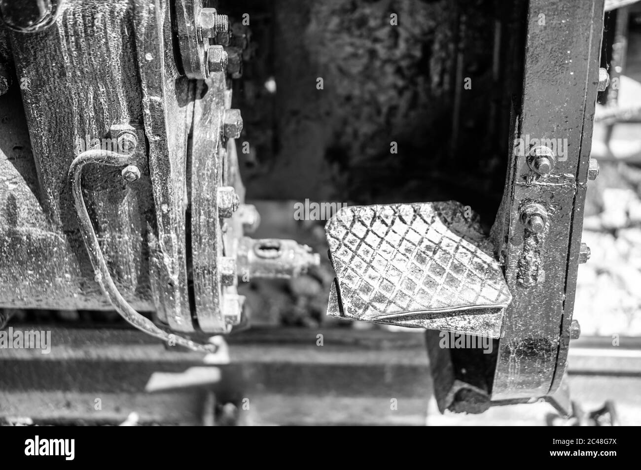 Metal locomotive step Stock Photo - Alamy
