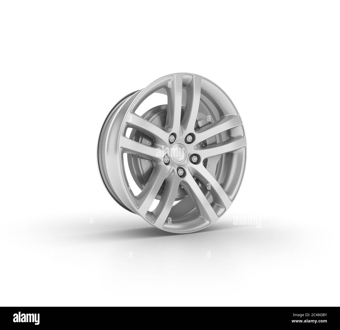 3D rendering illustration of a car wheel rim isolated on a white ...