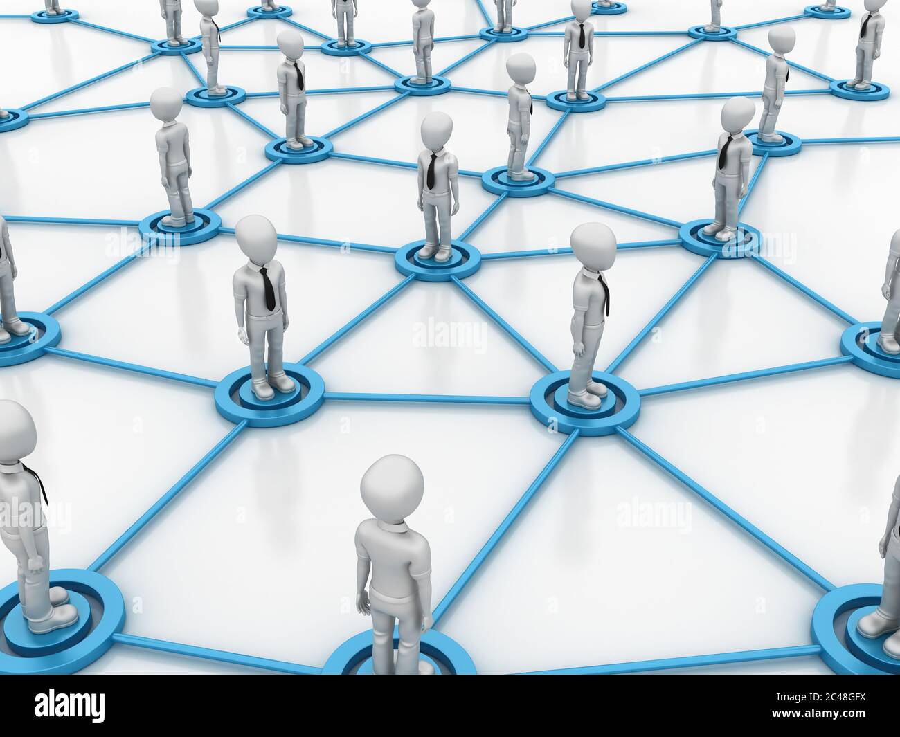 People with ties icons connected to each other- the concept of business ...