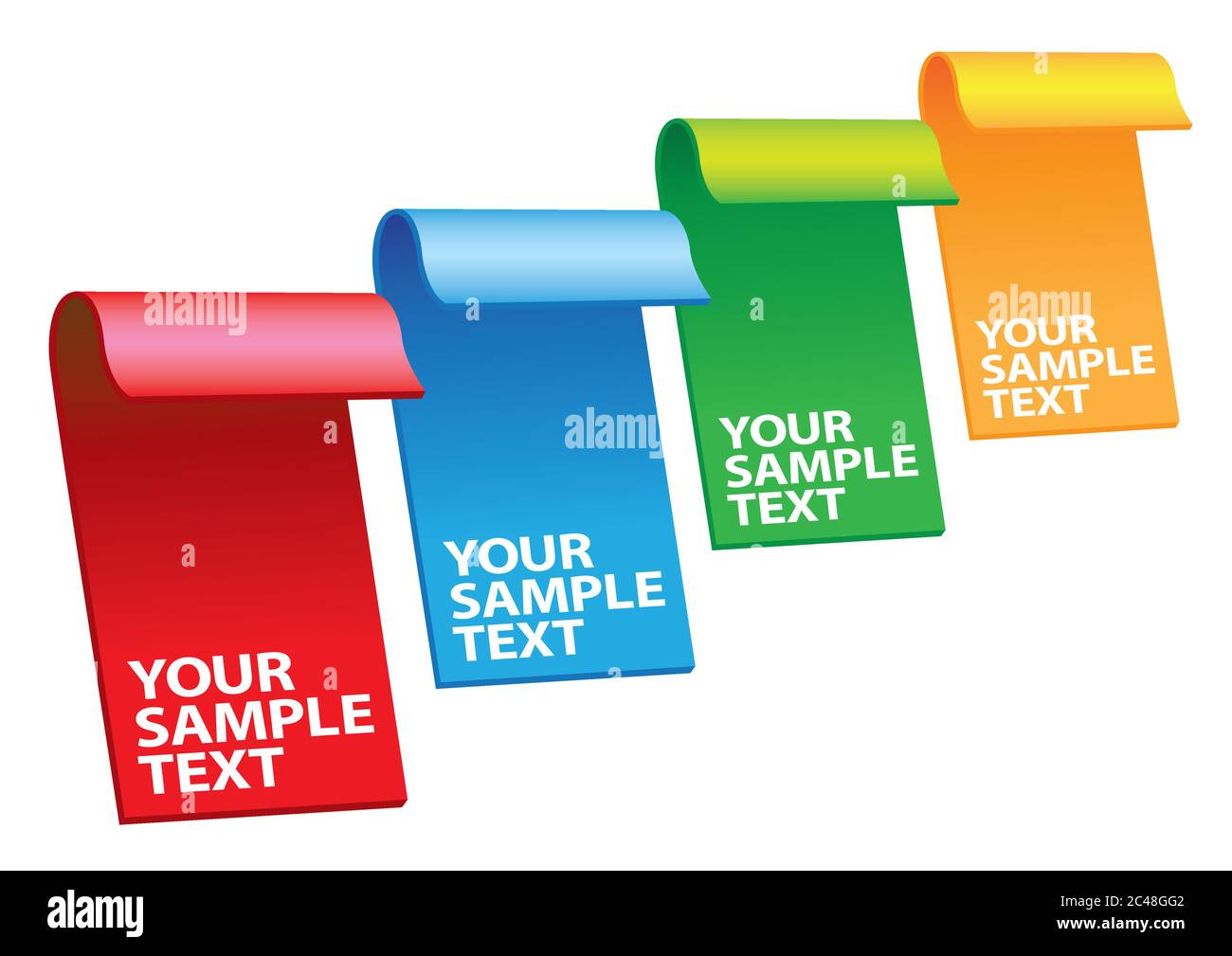 Vector illustration of 4 colors labels with copy spaces Stock Vector ...