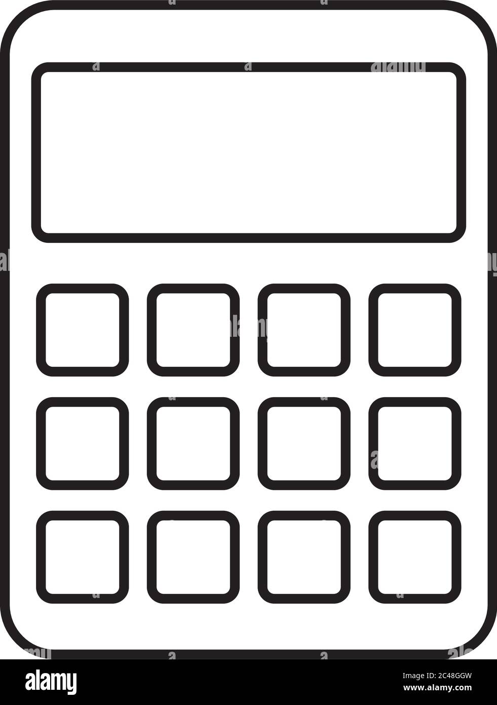 Calculator line style icon design, Mathematics finance device ...
