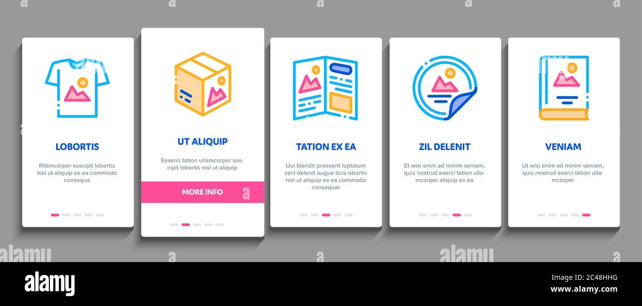Polygraphy Printing Service Onboarding Elements Icons Set Vector Stock Vector Image & Art - Alamy
