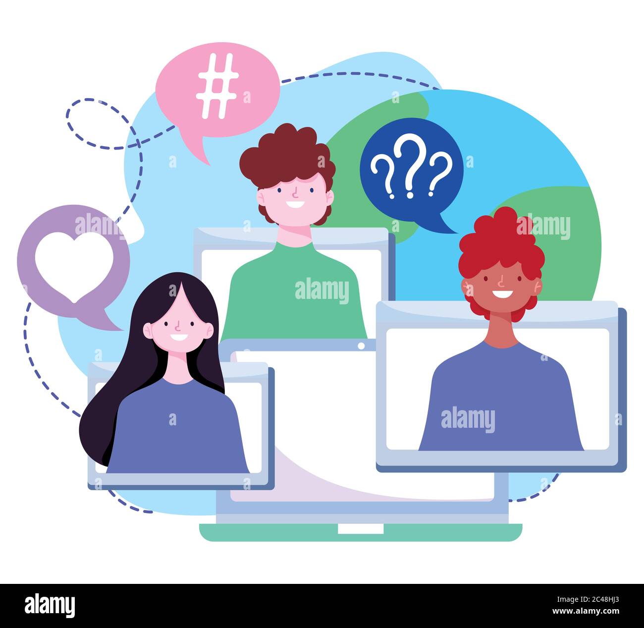 online training, young students computer class connection distance ...