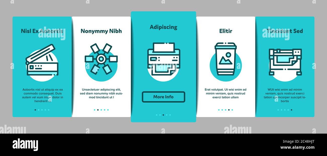 Polygraphy Printing Service Onboarding Elements Icons Set Vector Stock Vector Image & Art - Alamy