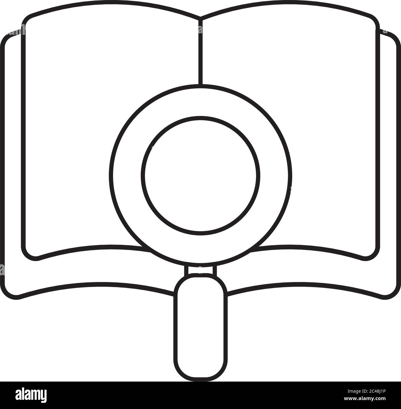 book and lupe line style icon design, Education literature and read ...