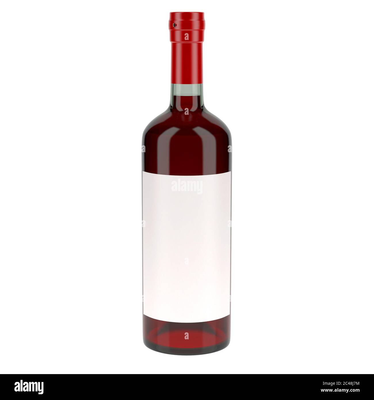 Red wine bottle with blank label Stock Photo - Alamy