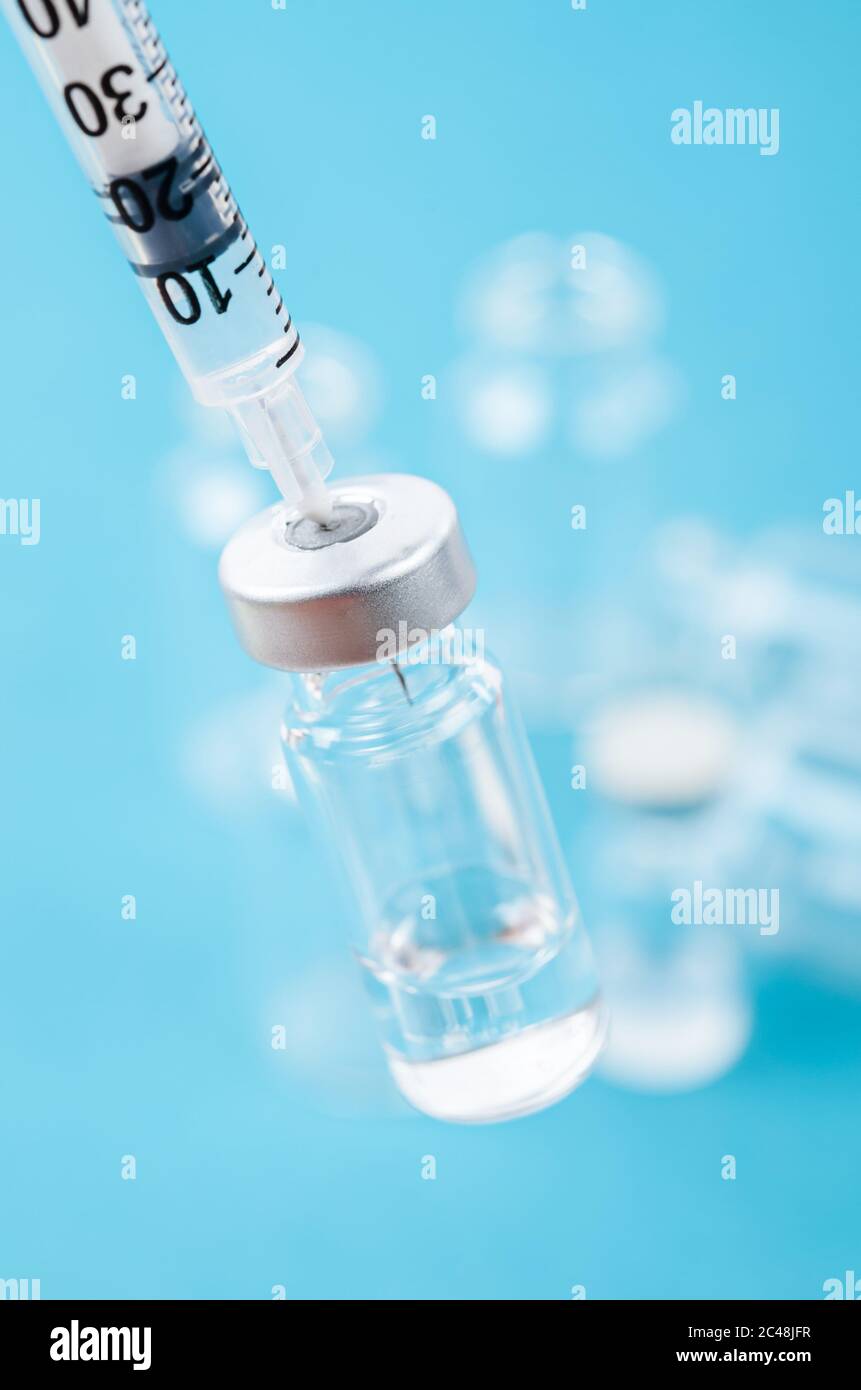 Vaccine and syringe injection. Prevention, immunization and treatment ...