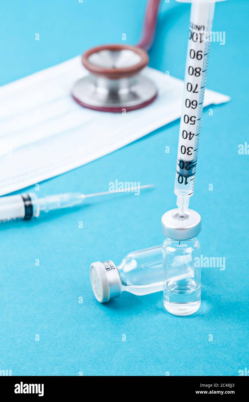 Vaccine and syringe injection. Prevention, immunization and treatment ...