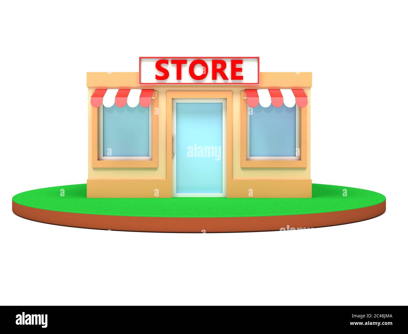 Store building. Colored 3d illustration Stock Photo - Alamy