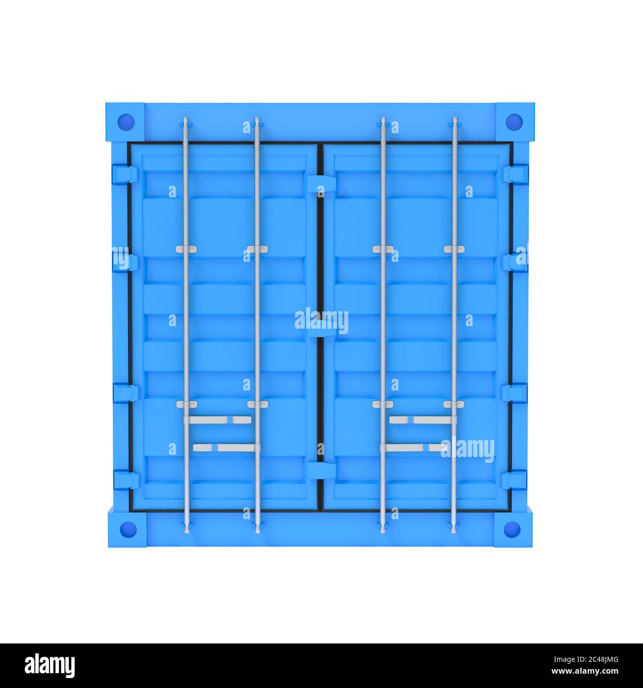 Shipping freight container. Blue intermodal container Stock Photo - Alamy