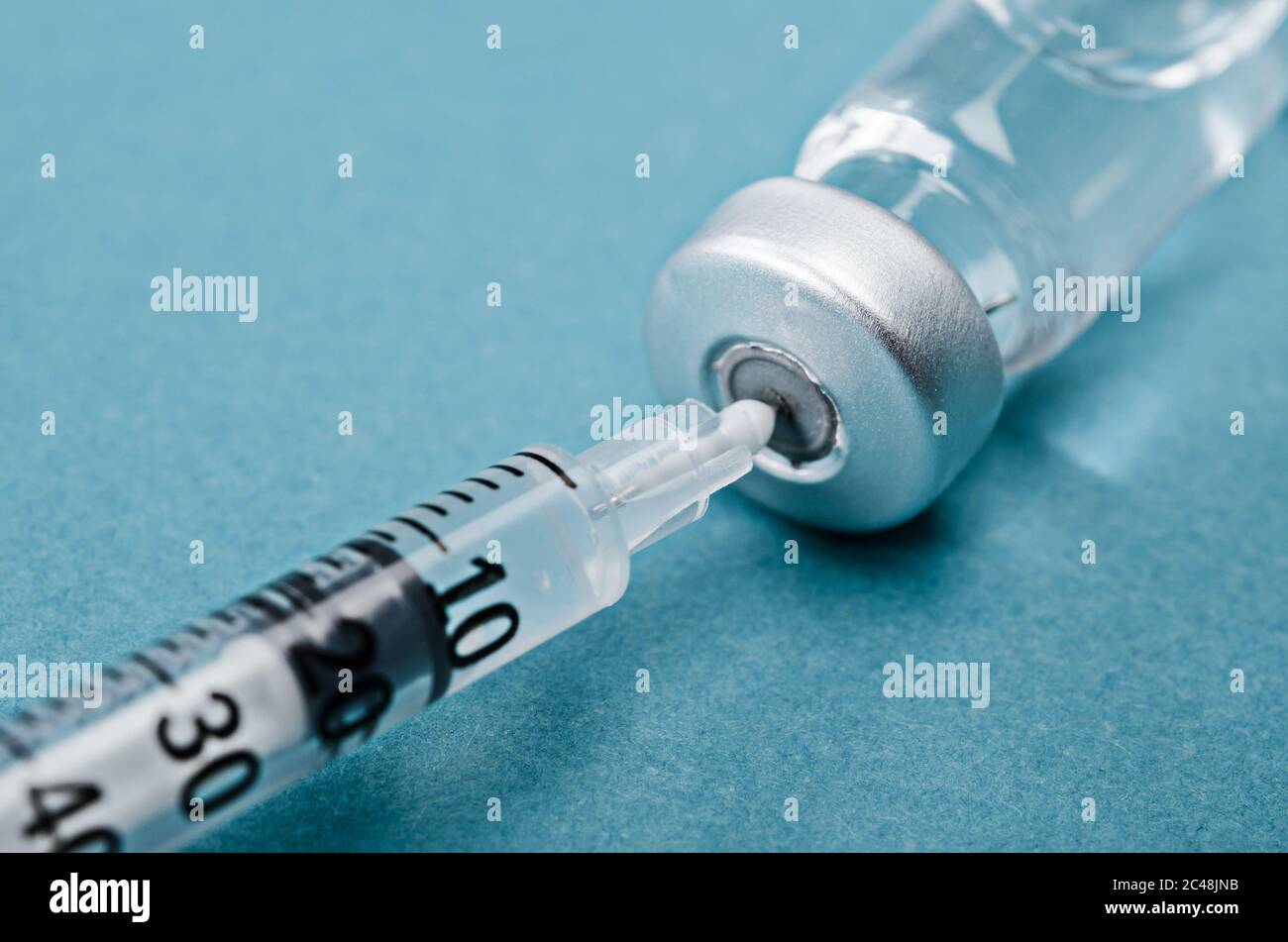 Vaccine and syringe injection. Prevention, immunization and treatment ...