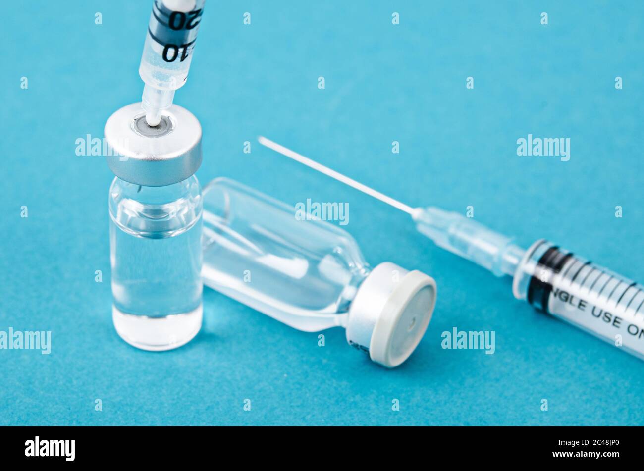 Vaccine and syringe injection. Prevention, immunization and treatment ...