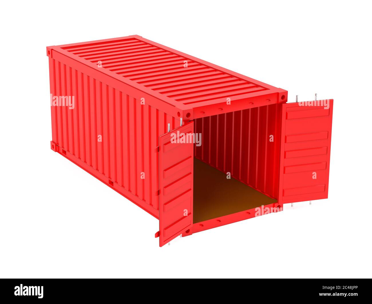 Shipping freight container. Red open container Stock Photo - Alamy