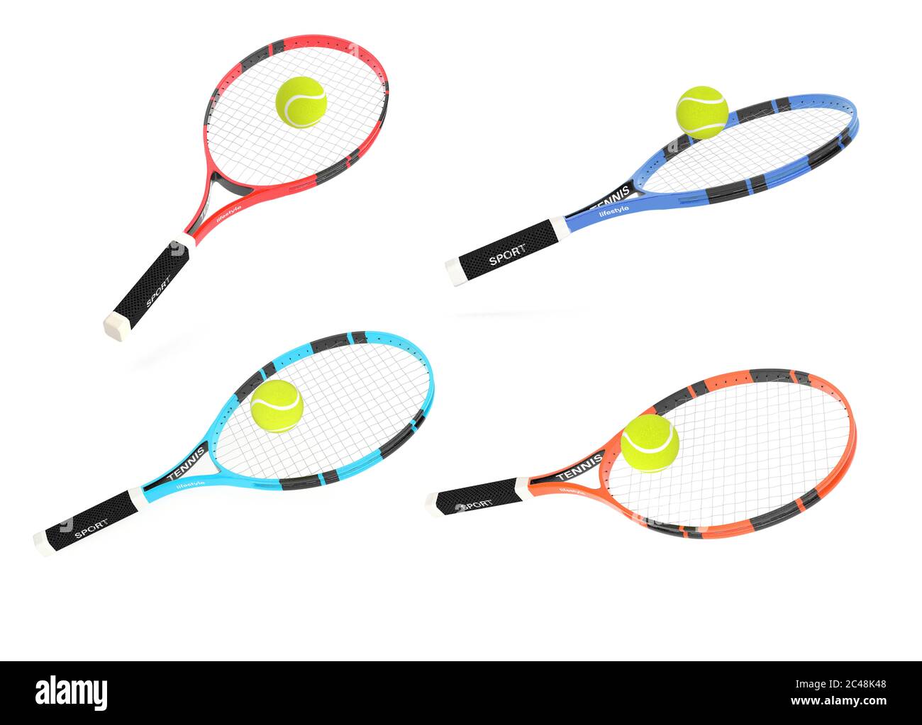 3d rendering tennis ball racket Cut Out Stock Images & Pictures - Alamy
