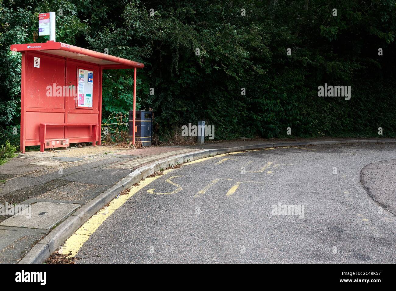 Deserted bus stop and shelter Stock Photo - Alamy