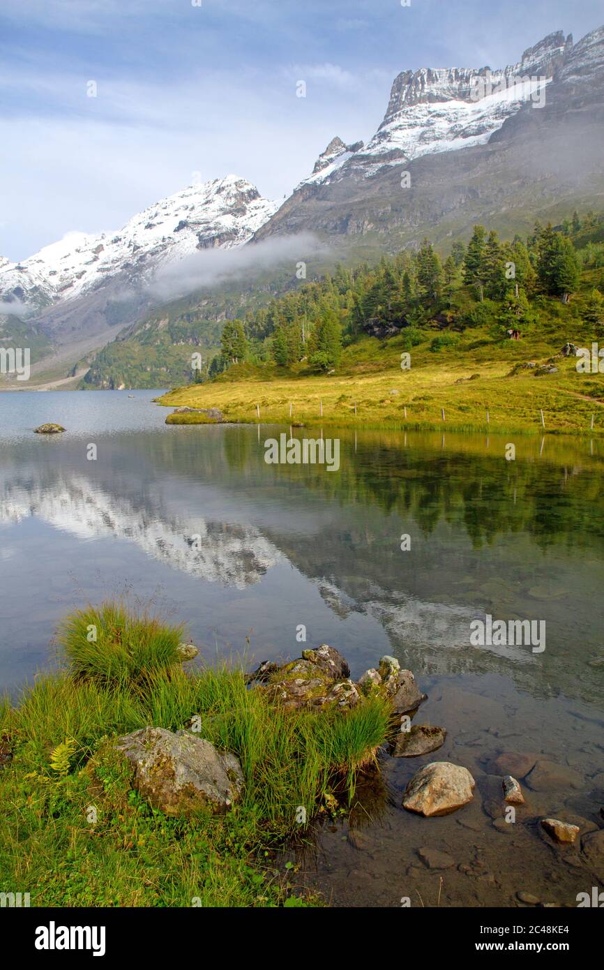 The Swiss Alpine lake of Engstlensee Stock Photo - Alamy