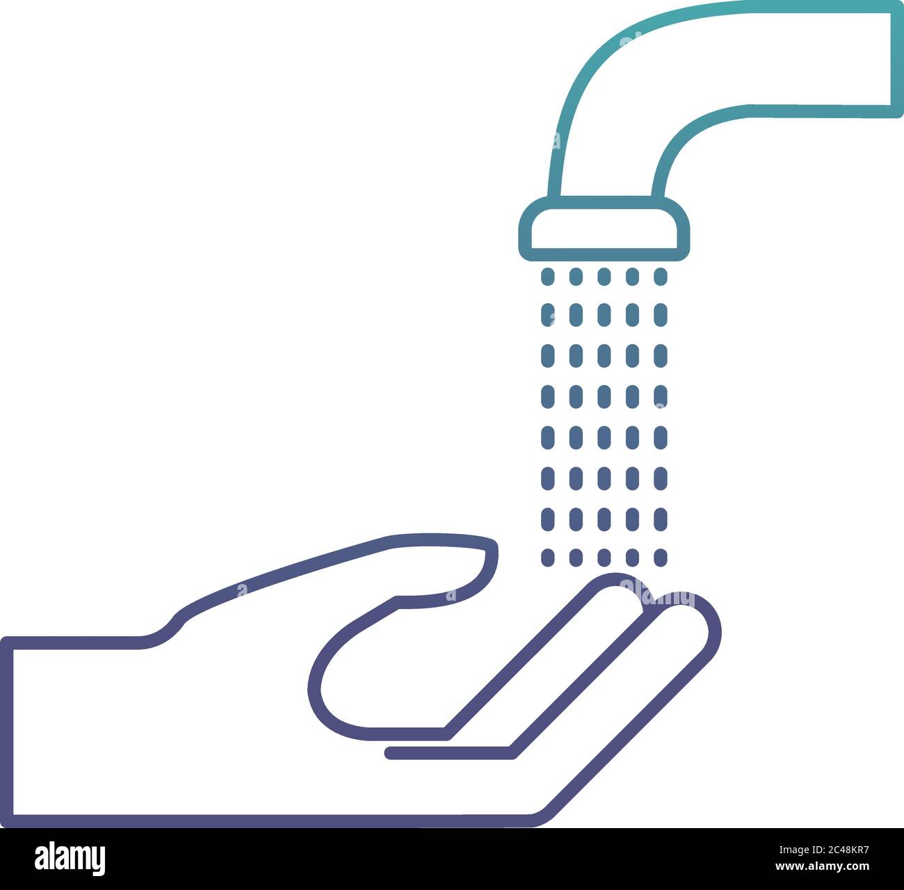 Hand under tap Stock Vector Images - Alamy