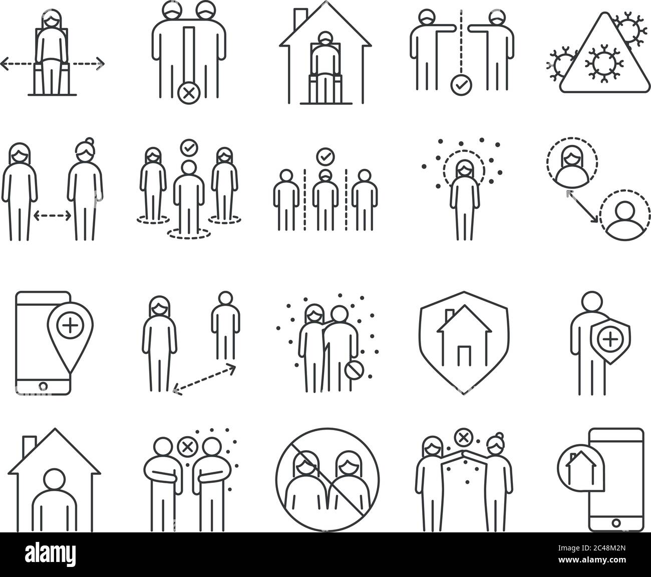 covid 19 coronavirus social distancing prevention, outbreak spreading ...