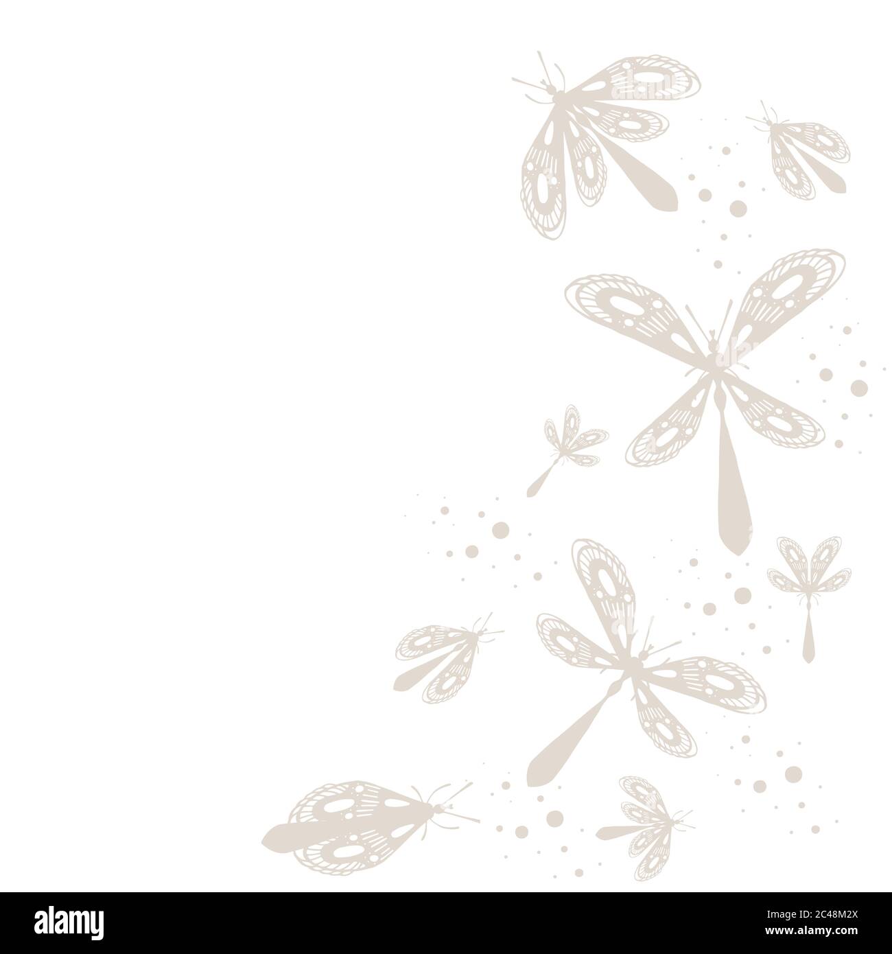 Pattern with simple flat beetle with different wings insects flat ...