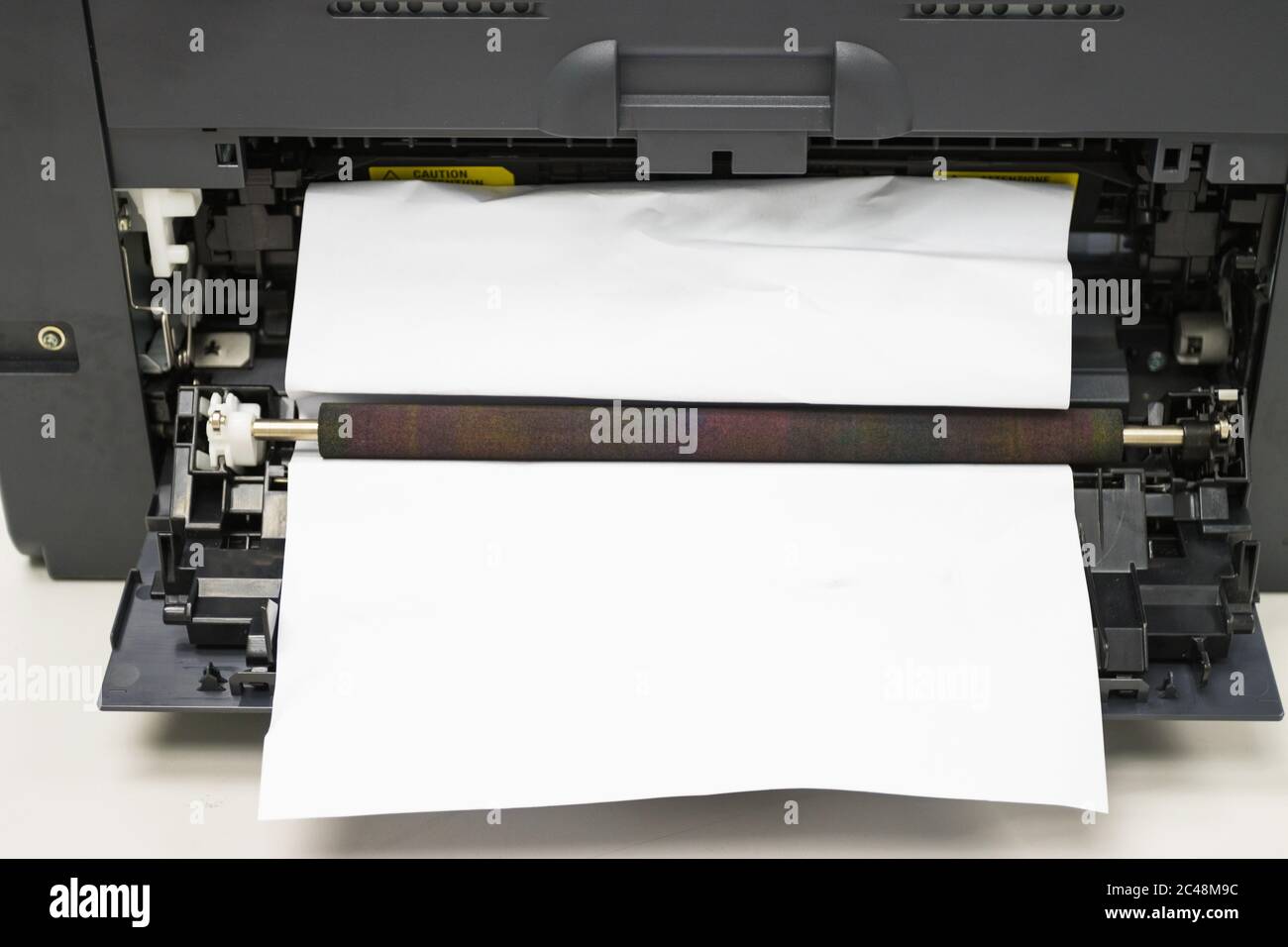 Paper A4 Stuck In Printer At Office, concept repair printer Stock Photo ...