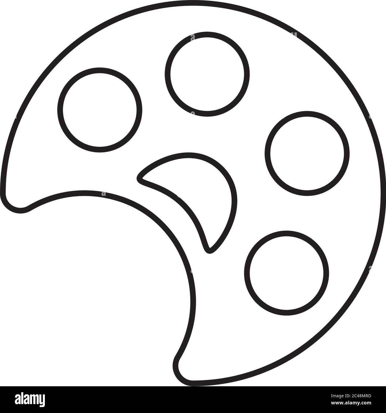 Paint palette line style icon design, Art creativity tool instrument ...