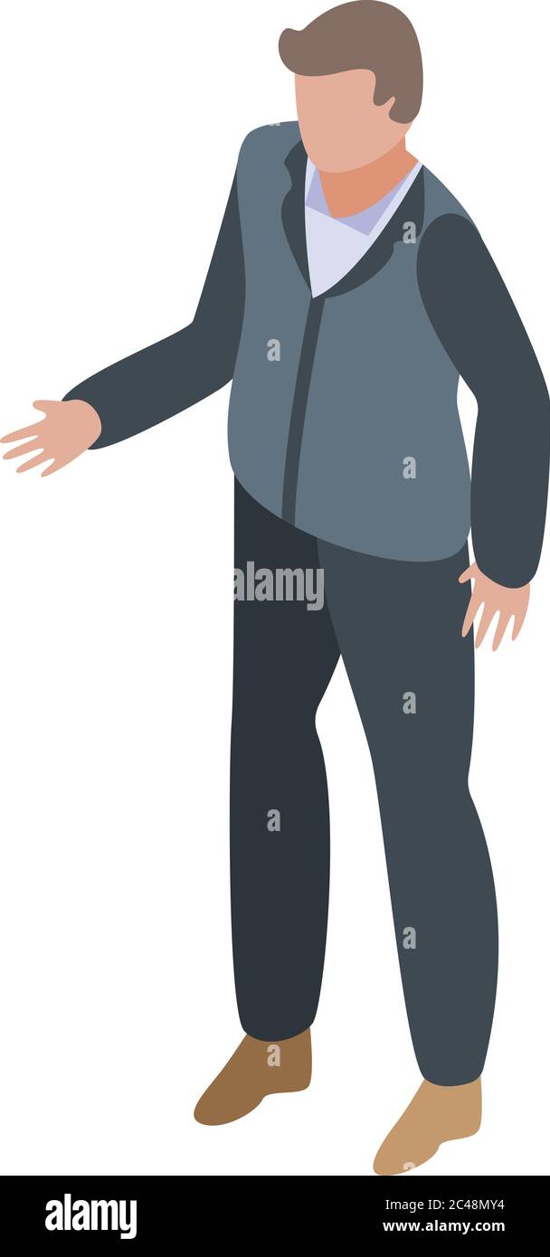 Cute office manager icon, isometric style Stock Vector Image & Art - Alamy