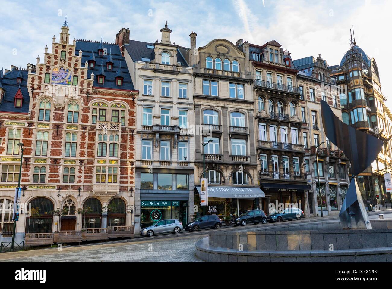 Unique architecture buildings in Brussels Stock Photo - Alamy