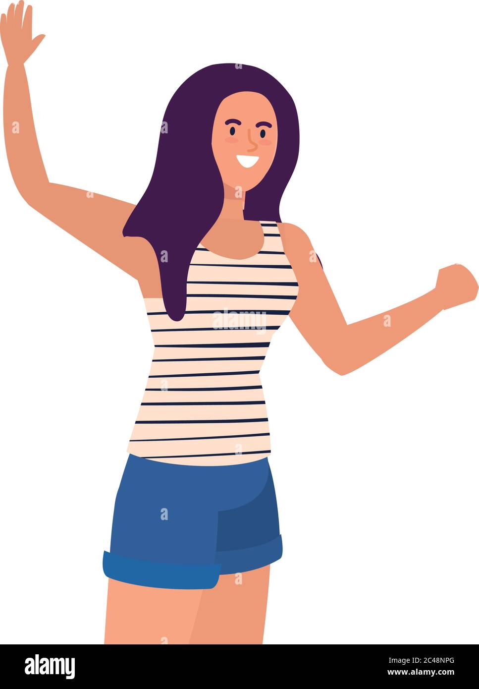 Happy young lady celebrating Stock Vector Images - Alamy