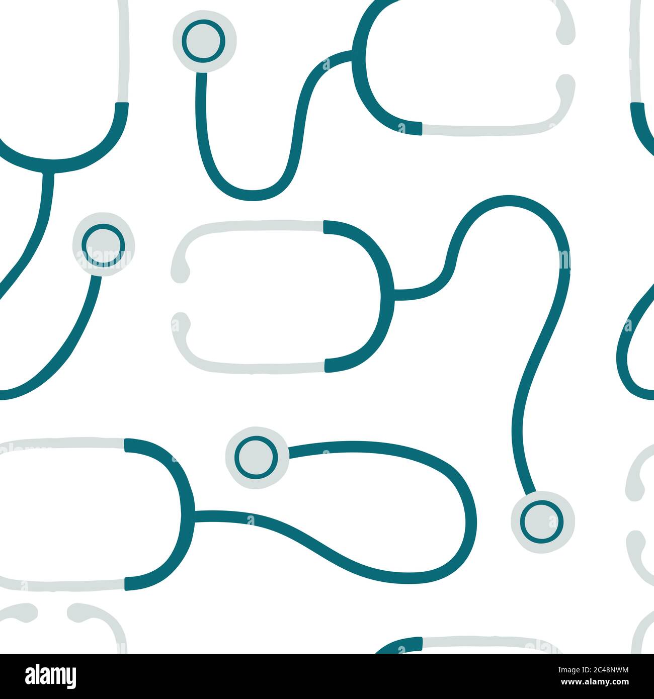 Seamless pattern of simple stethoscope flat vector illustration on ...