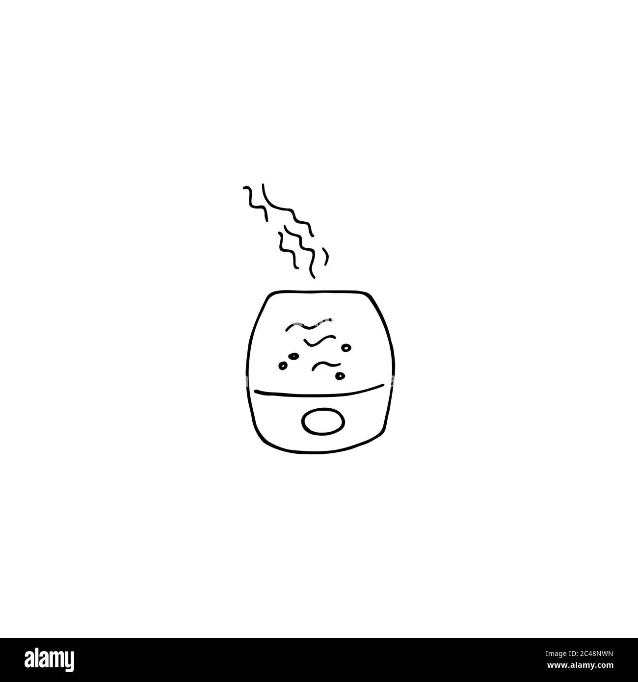 Air humidifier icon. Humidity control sign. Hand drawn linear vector ...