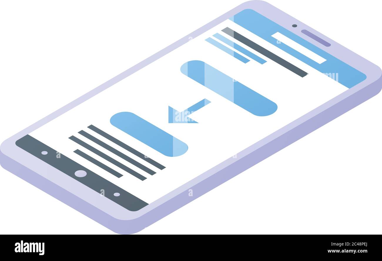Translator smartphone app icon, isometric style Stock Vector Image ...