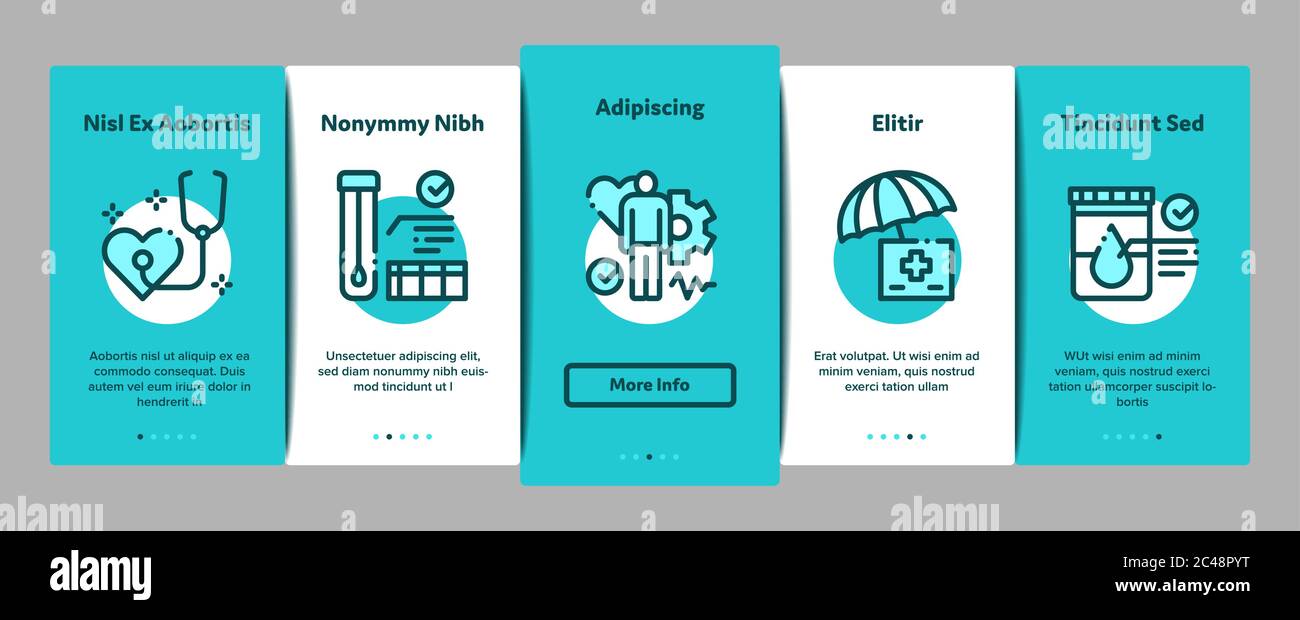 Health Checkup Medical Onboarding Elements Icons Set Vector Stock ...