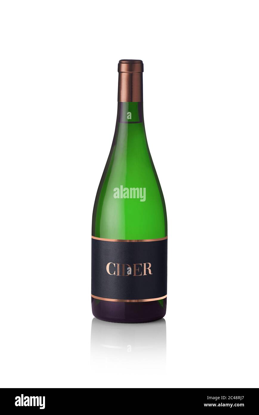 Bottle of cider isolated on a white background Stock Photo - Alamy