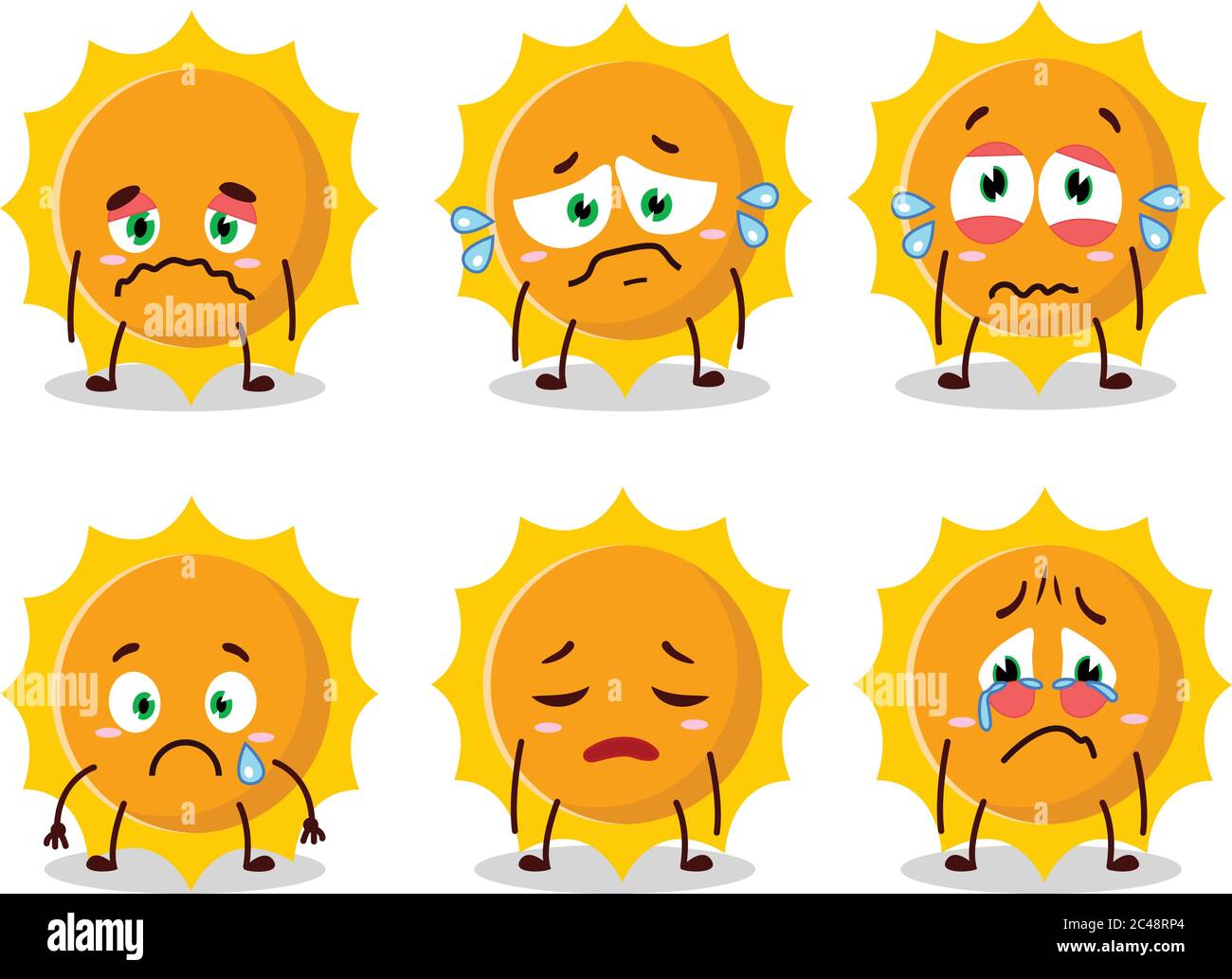 Sun cartoon in character with sad expression Stock Vector Image & Art ...
