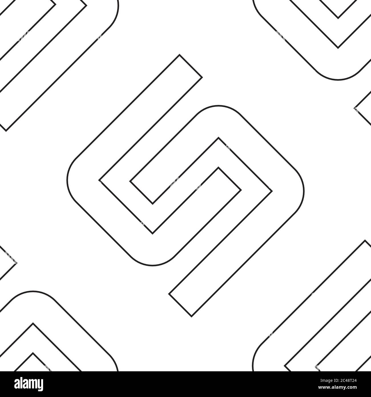 Seamless pattern with black outline S letter Stock Vector Image & Art ...