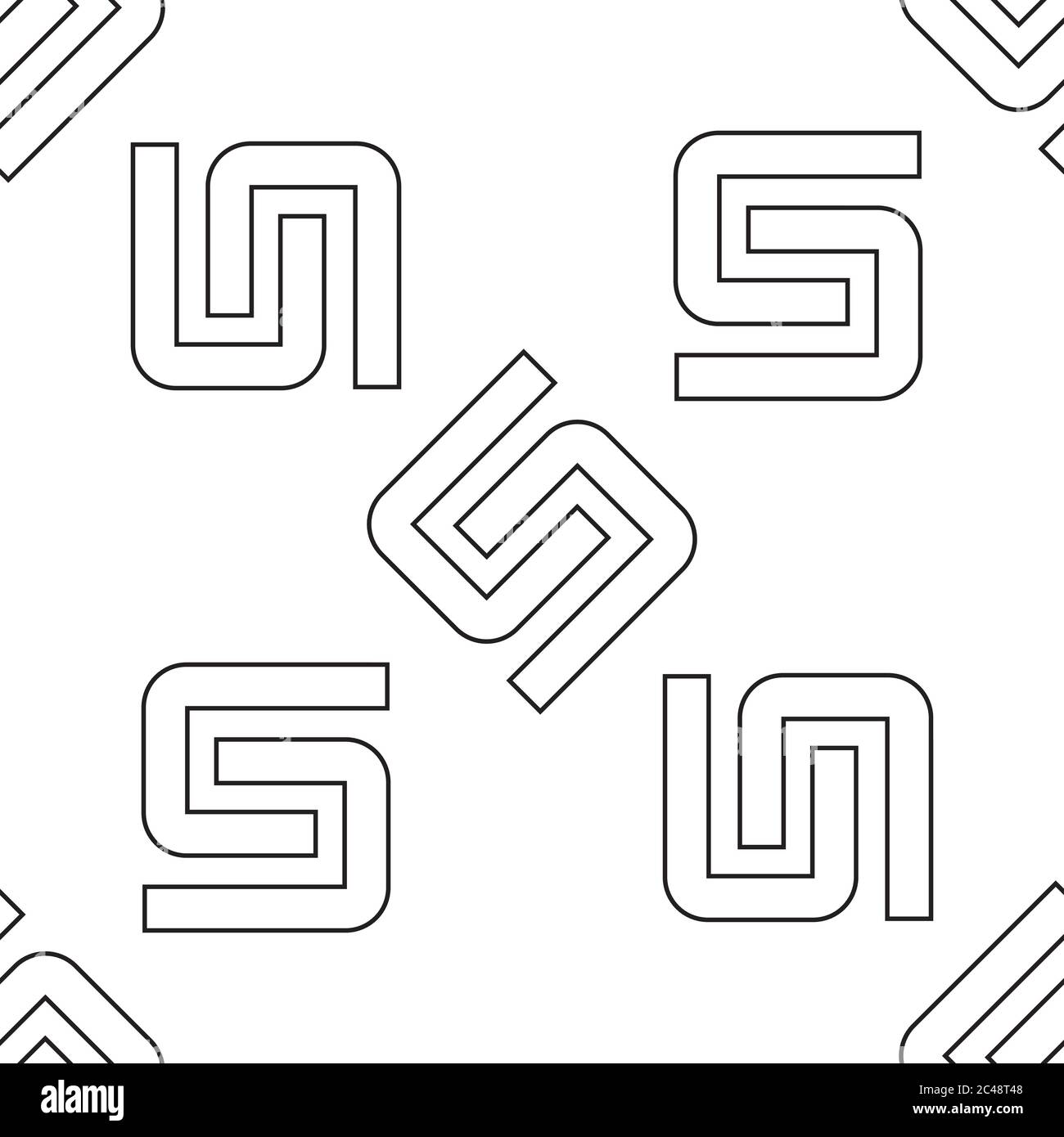 Seamless pattern with black outline S letter Stock Vector Image & Art ...