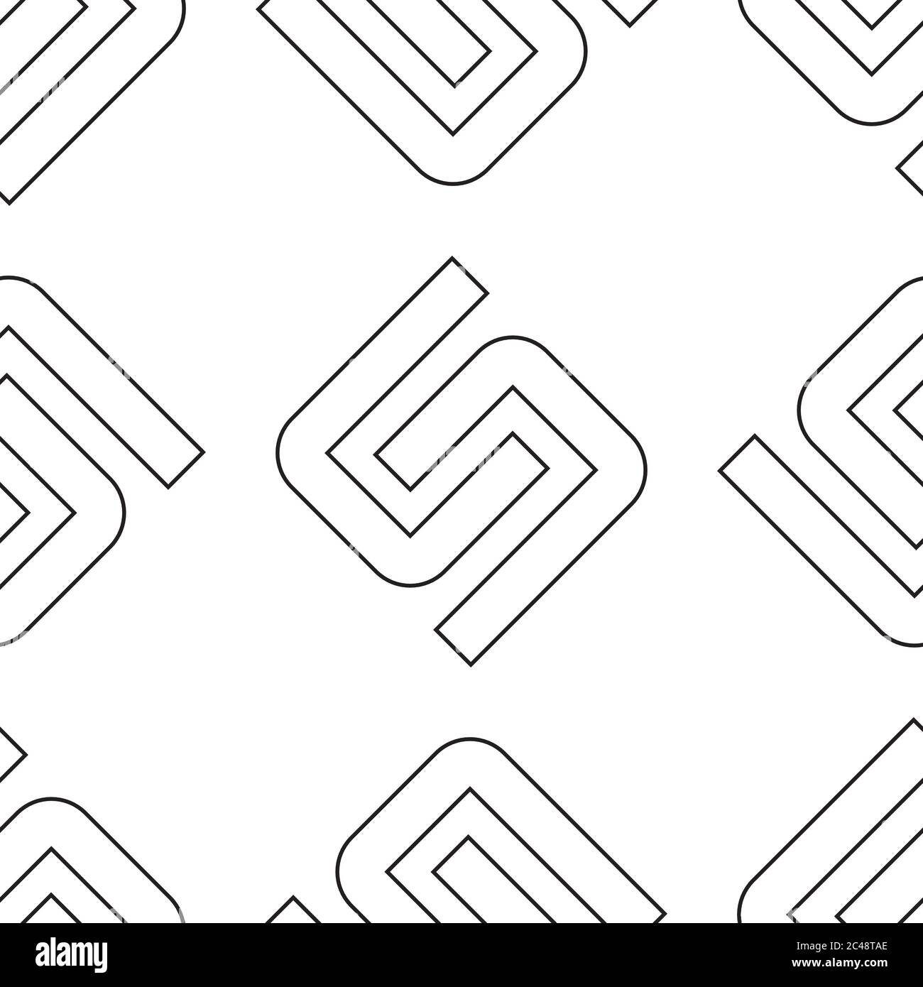 Seamless pattern with black outline S letter Stock Vector Image & Art ...
