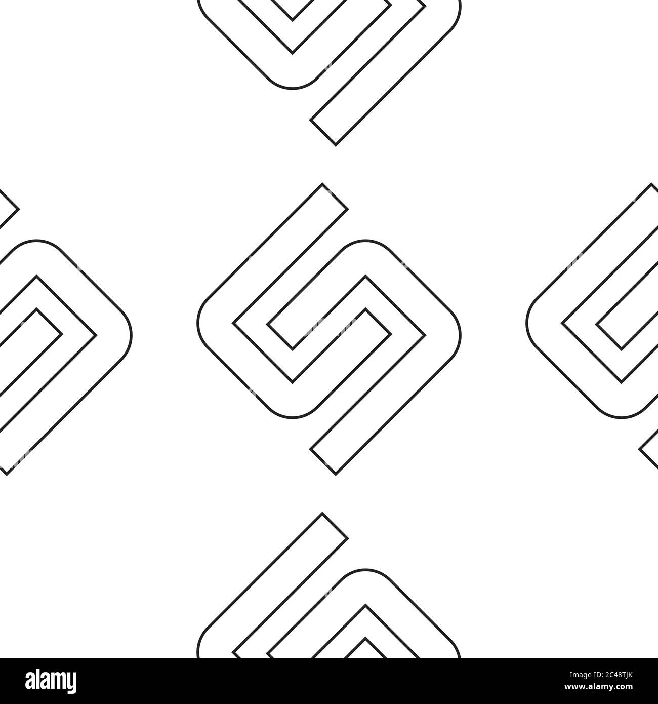 Seamless pattern with black outline S letter Stock Vector Image & Art ...