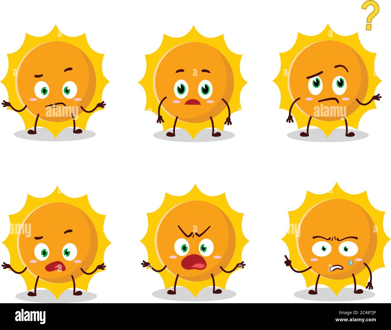 Cartoon character of sun with what expression Stock Vector Image & Art ...