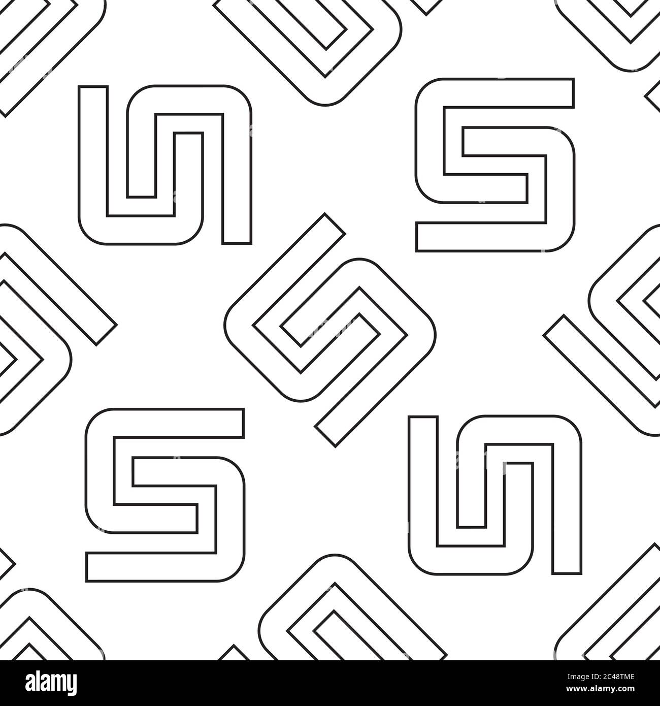 Seamless pattern with black outline S letter Stock Vector Image & Art ...