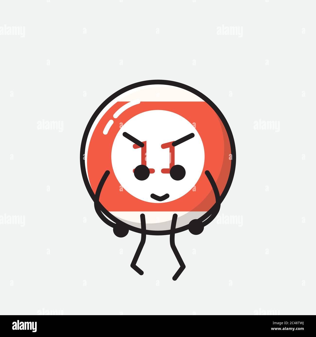 An illustration of Cute Billiard Ball Mascot Vector Character in Flat ...