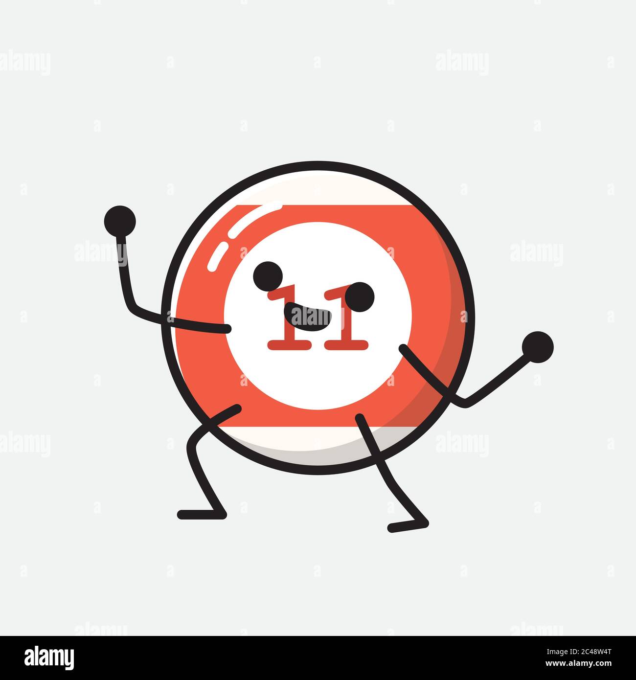 An illustration of Cute Billiard Ball Mascot Vector Character in Flat ...