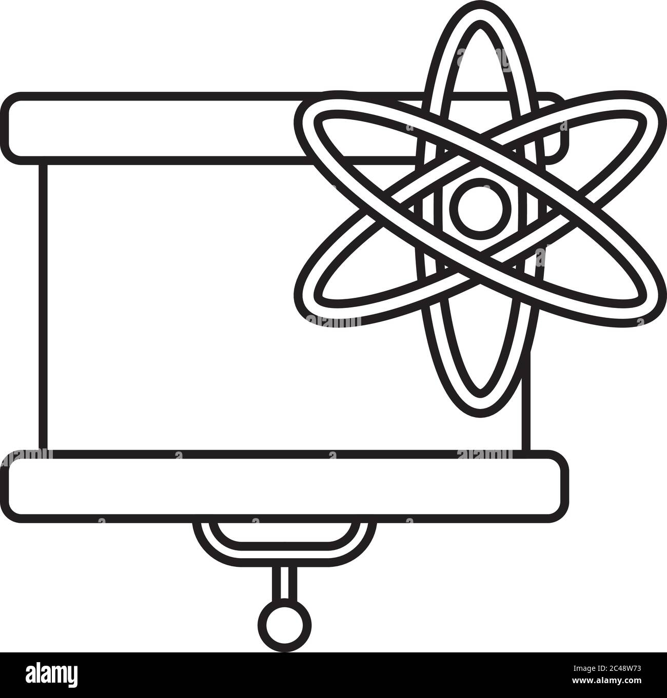 Atom and board line style icon design, science chemistry and molecular ...