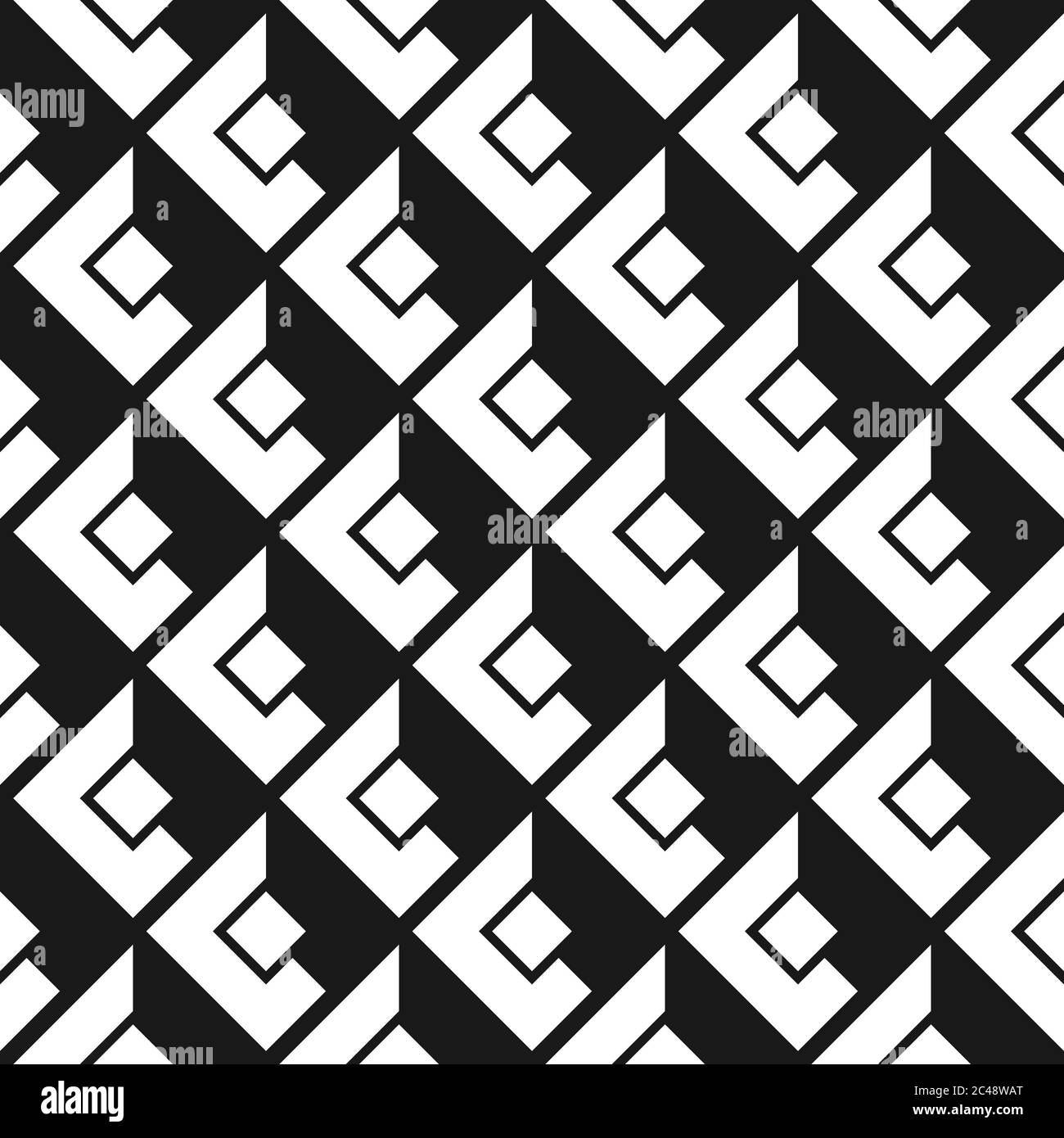 Abstract geometric isometric tile Black and White Stock Photos & Images ...