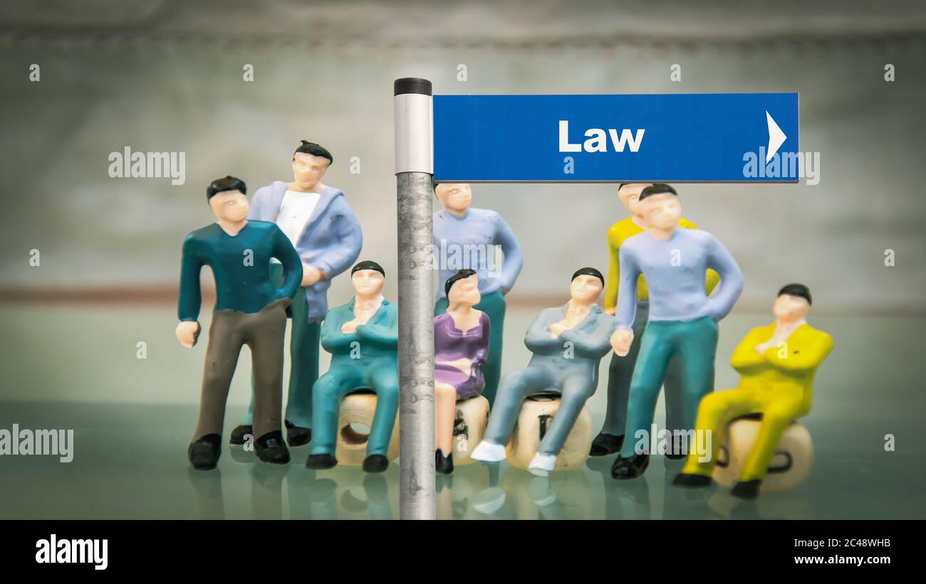 Street Sign the Direction Way to to Law Stock Photo - Alamy