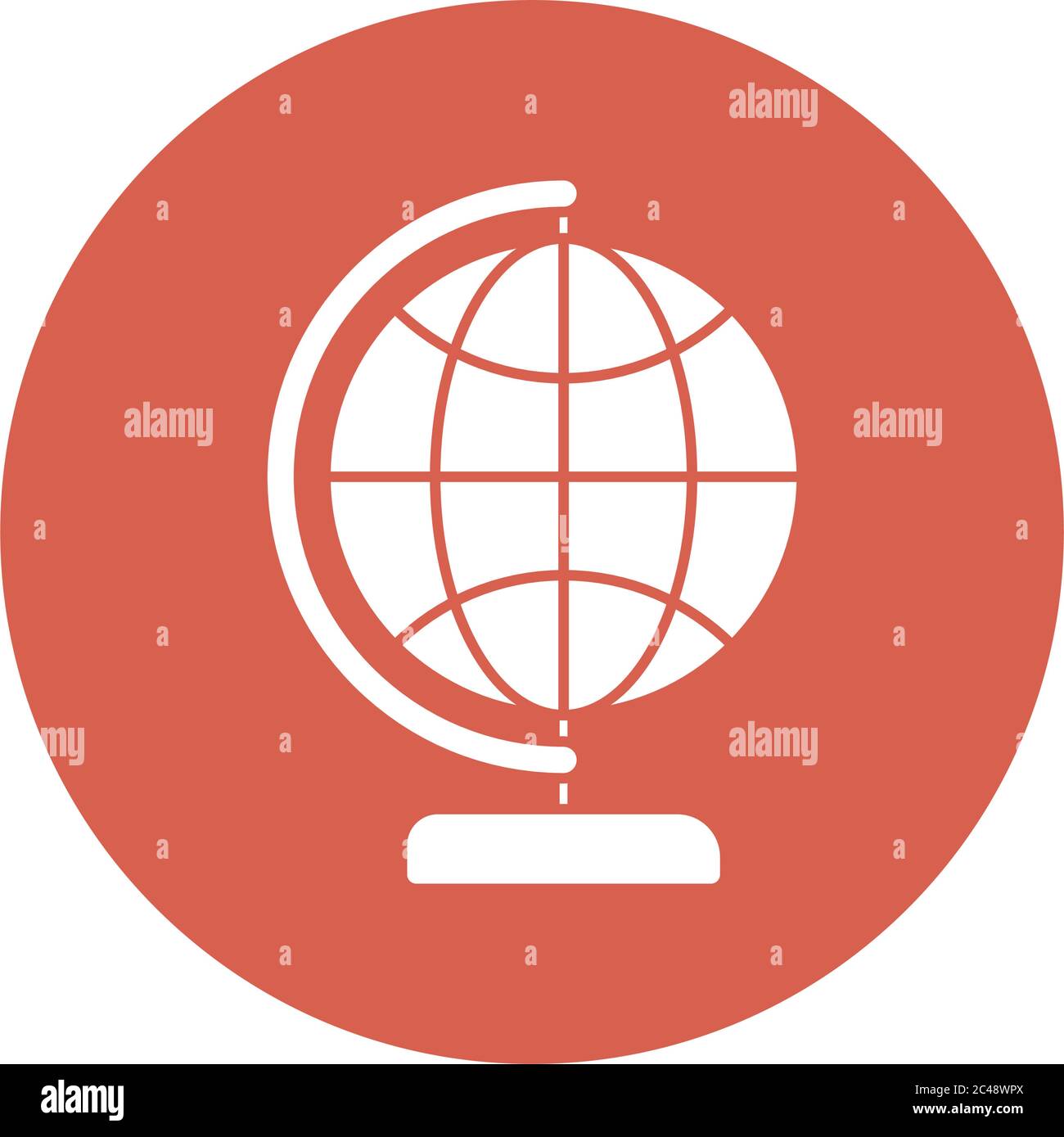 Global sphere block style icon design, Communication internet and connectivity theme Vector ...